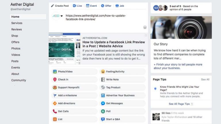 How to Update a Facebook Link Preview | Aether Digital