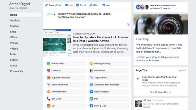 How to Update a Facebook Link Preview | Aether Digital