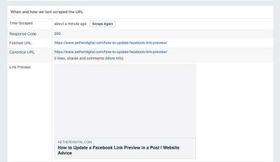 How to Update a Facebook Link Preview | Aether Digital